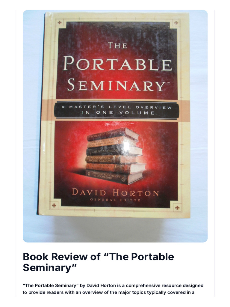 Book Review of - Theportable Seminar | PDF | Theology