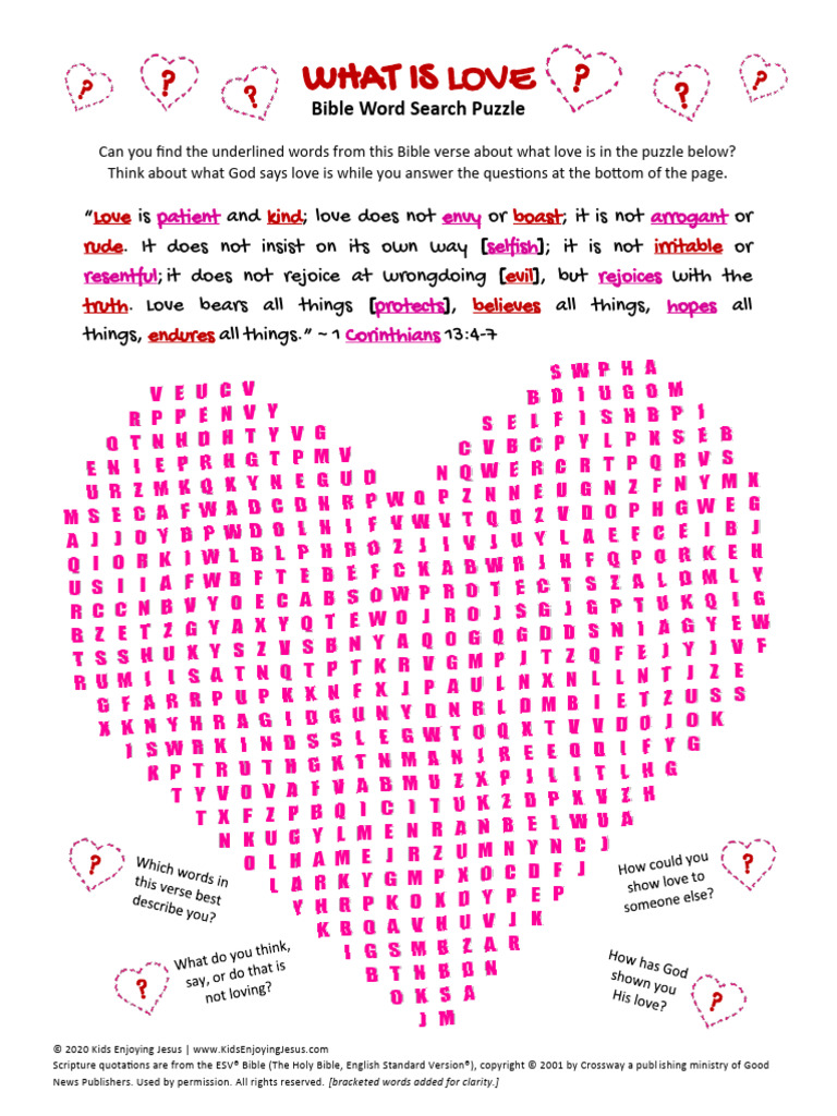 What Is Love Bible Word Search Puzzle | PDF