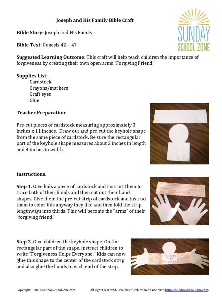 Joseph and His Family Craft | PDF