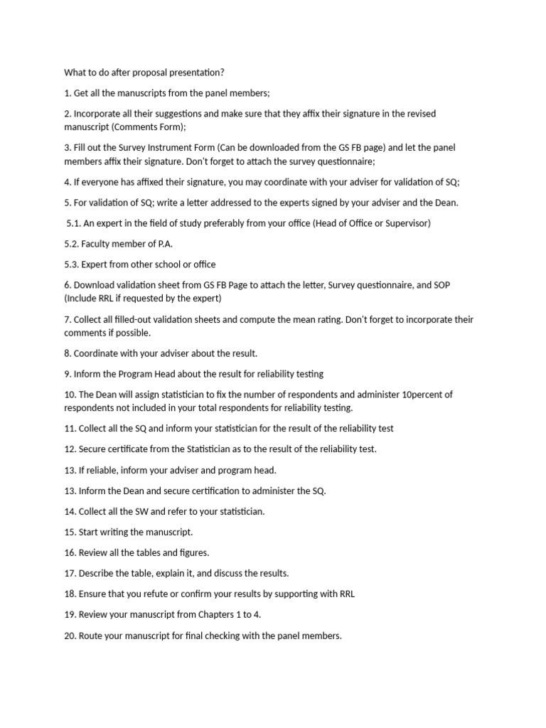 What To Do After Proposal Presentation | PDF
