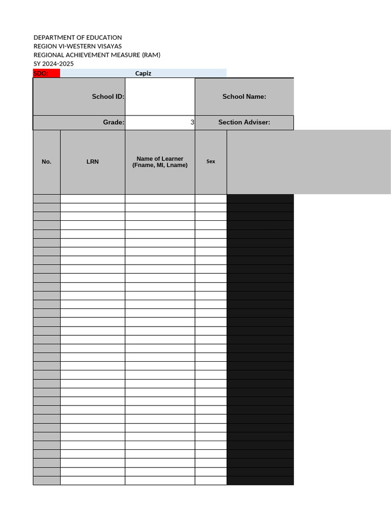 Grade 3-Class Scoresheet | PDF