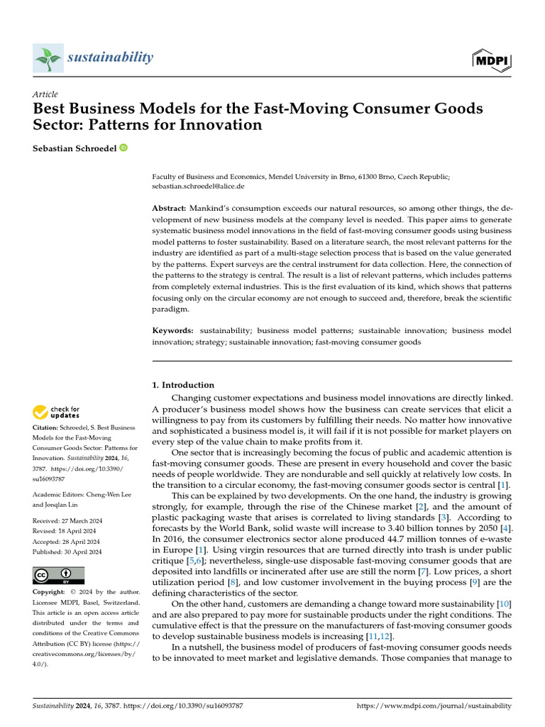 Best Business Models For The FastMoving Consumer Goods Sector Patterns ...
