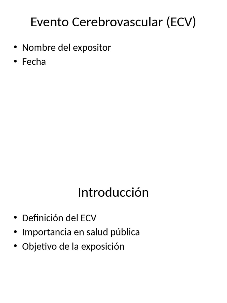 Guía Completa sobre el Evento Cerebrovascular | PDF