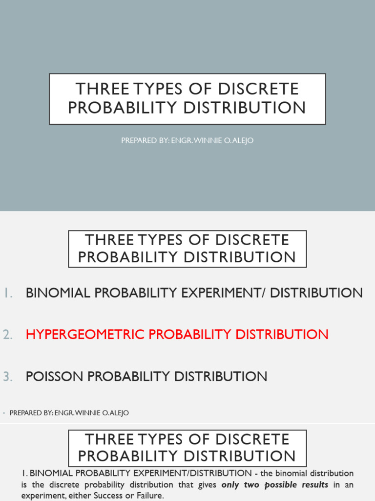 Three Types of Discrete Probability Distribution | PDF | Probability Distribution | Poisson ...