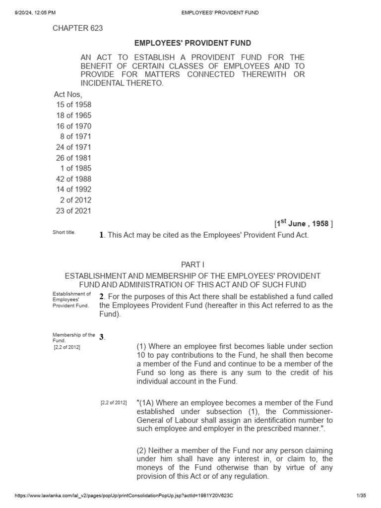 Employees' Provident Fund | PDF | Interest | Employment