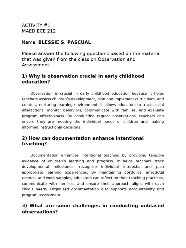 Maed Ece 212 - Activity #1 | PDF