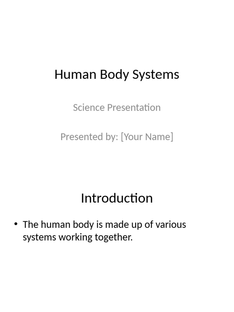 Overview of Human Body Systems | PDF