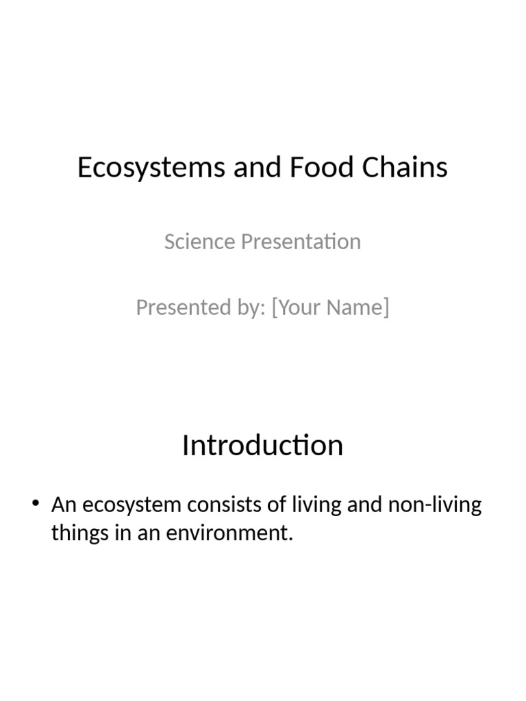 Ecosystems and Food Chains | PDF