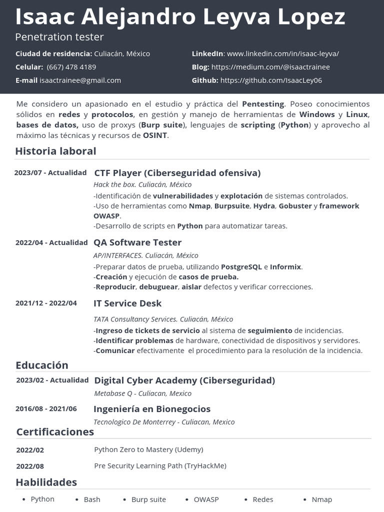 CV-Isaac Leyva | PDF