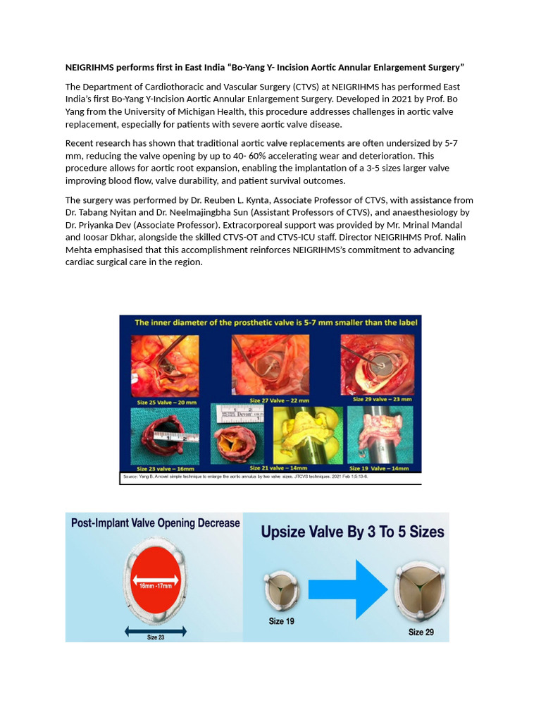 First Bo-Yang Aortic Surgery in East India | PDF