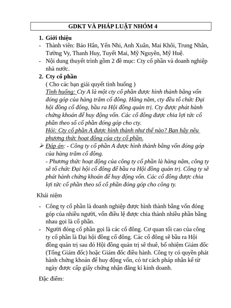 GDKT VÀ PHÁP LUẬT NHÓM 4 | PDF