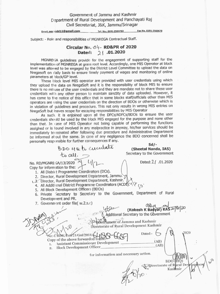 Circular Role and Responsibilities | PDF