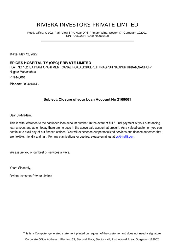NOC Letter | PDF