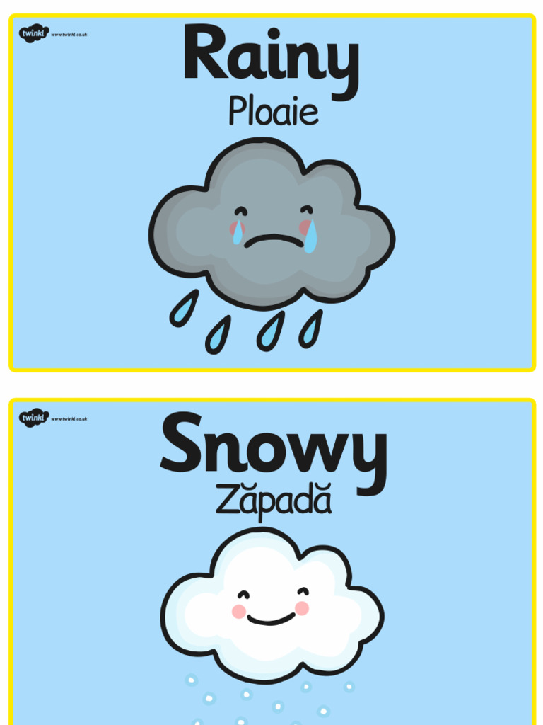 Weather Clothes Sorting Activity Romanian Translation | PDF
