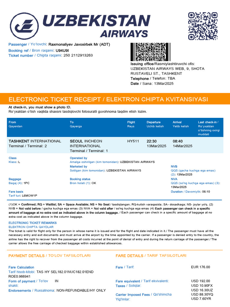 Your Electronic Ticket-EMD Receipt | PDF | Transport