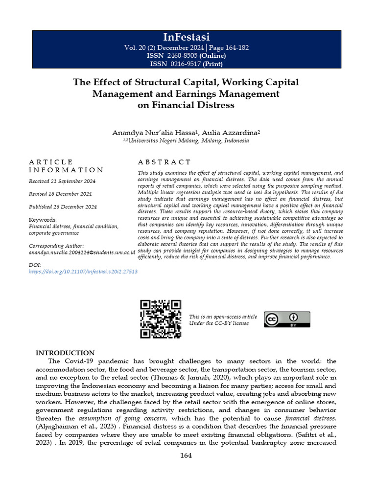 The Effect of Structural Capital Working Capital M | PDF | Multicollinearity | Normal Distribution