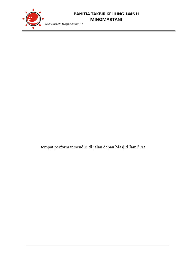 Tata Tertib Takbir Keliling 1446 H Minomartani 2025 M | PDF