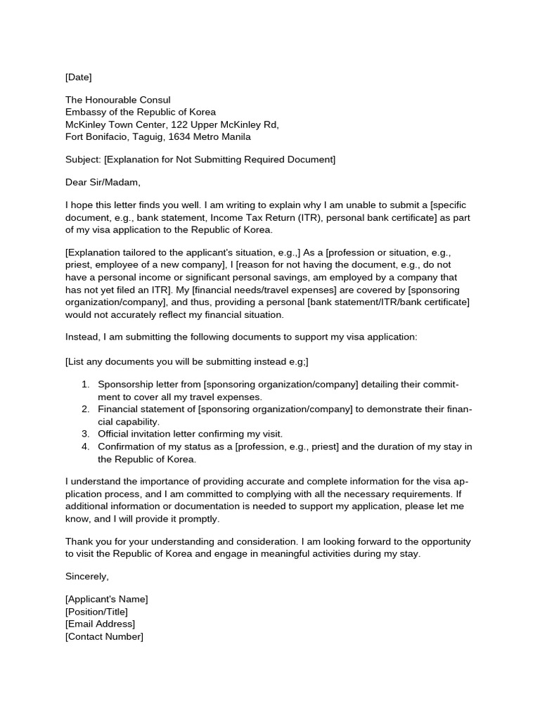 Explanation Letter - Sample | PDF