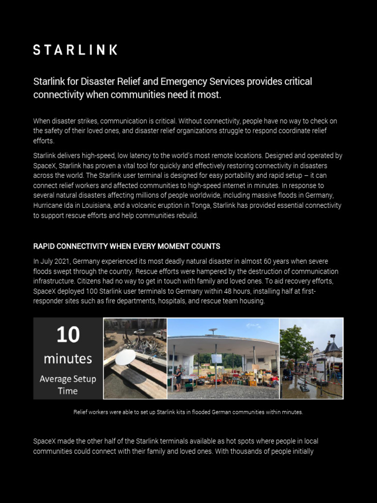 SpaceX Starlink Disasters Case Study | PDF | Emergency Management | Space X