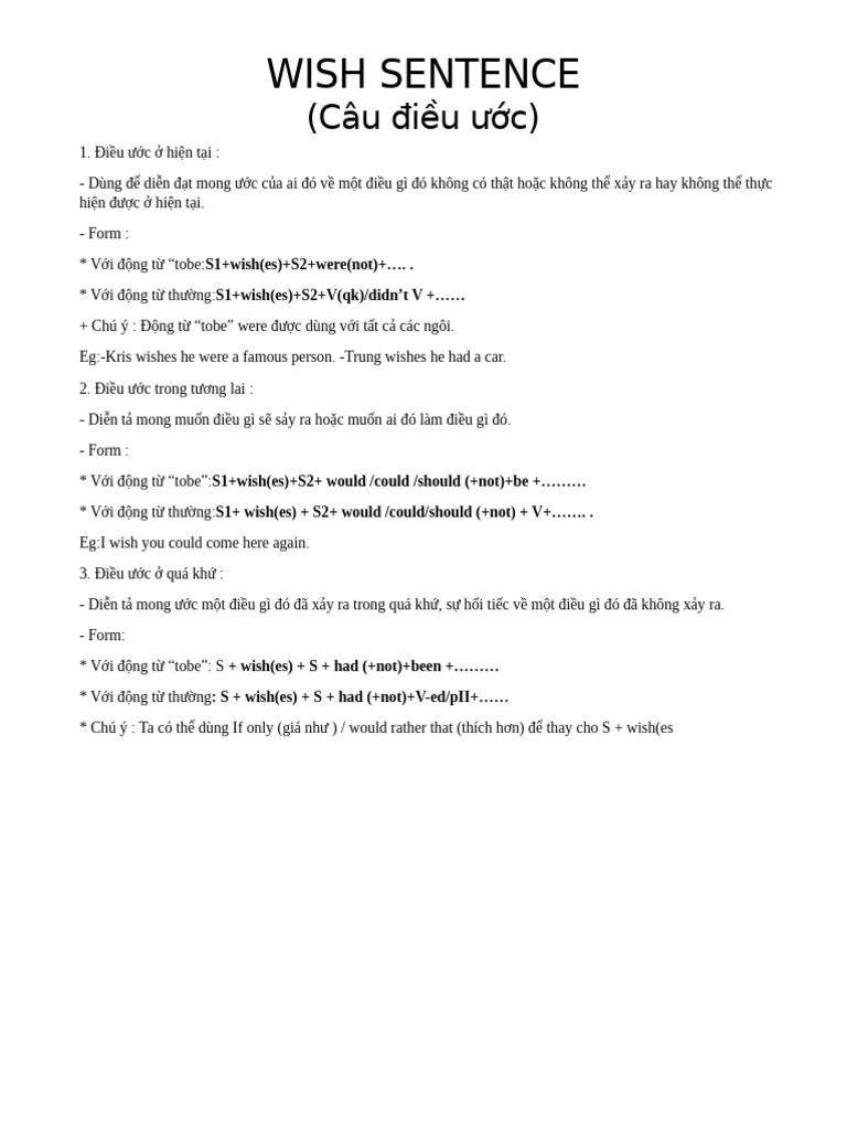 Wish Sentence | PDF