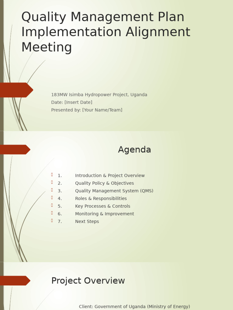 Isimba Hydropower Quality Management Plan | PDF | Quality Management ...