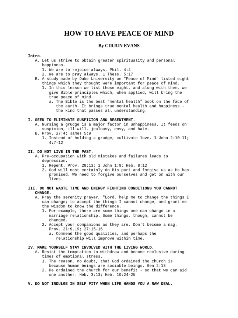 How To Have Peace of Mind | PDF | Peace