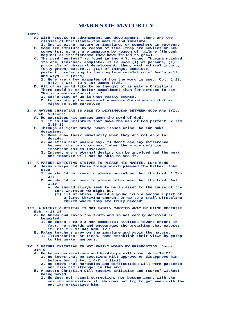 MARKS OF MATURITY | PDF | Love | Abrahamic Religions