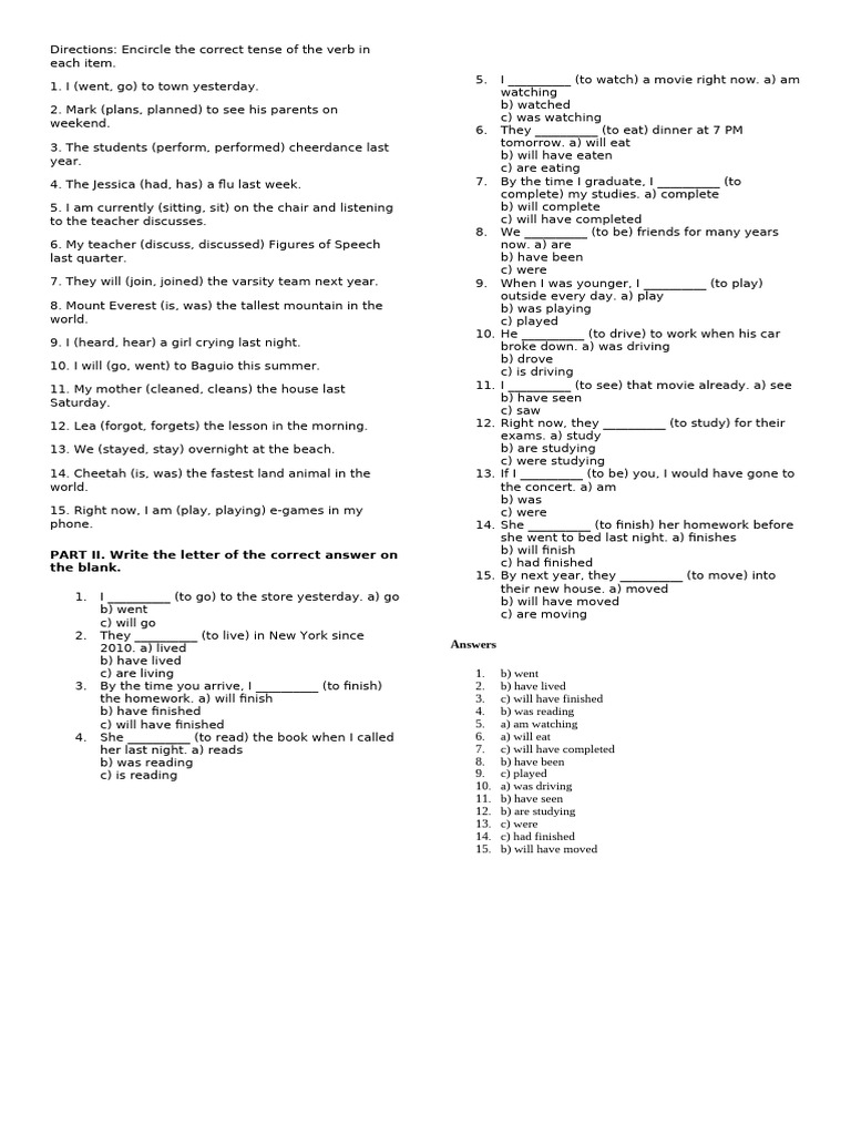 GRAMMAR TEST_practice_test for tutor | PDF