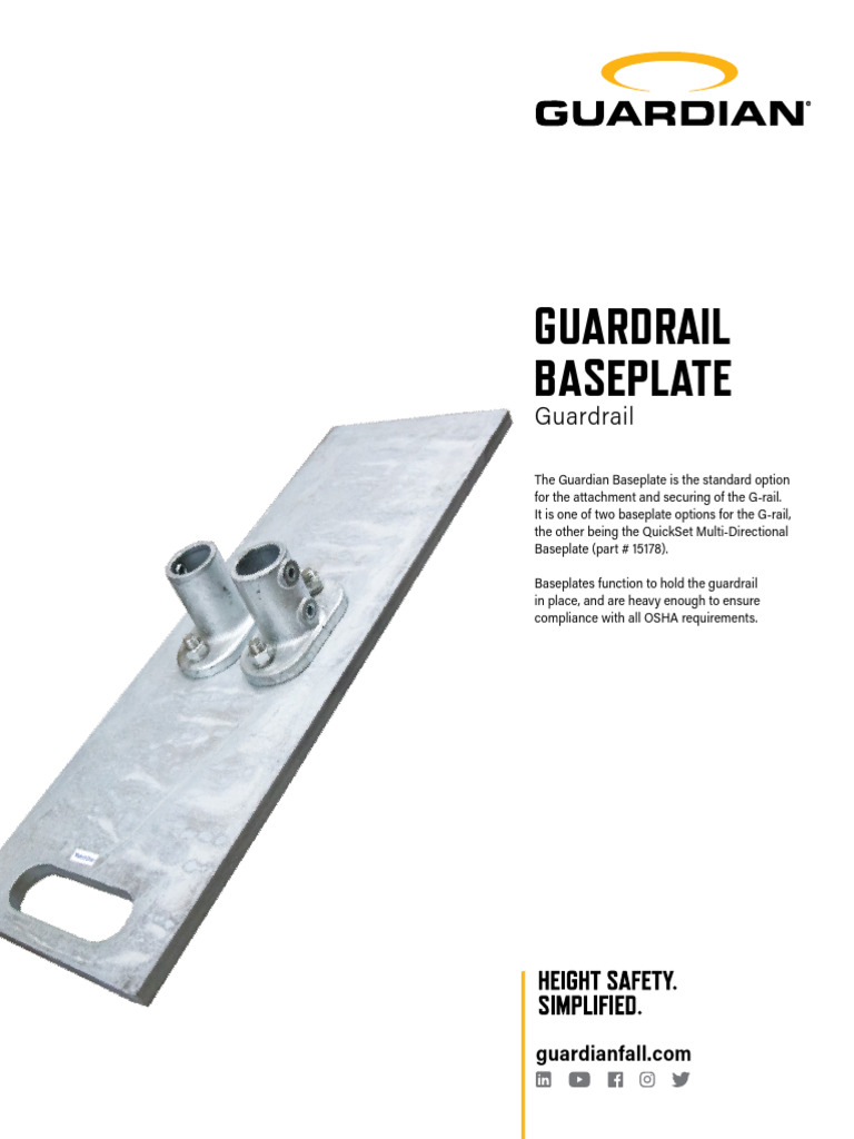 24127-A Guardrail Baseplate TDS | PDF | Occupational Safety And Health ...