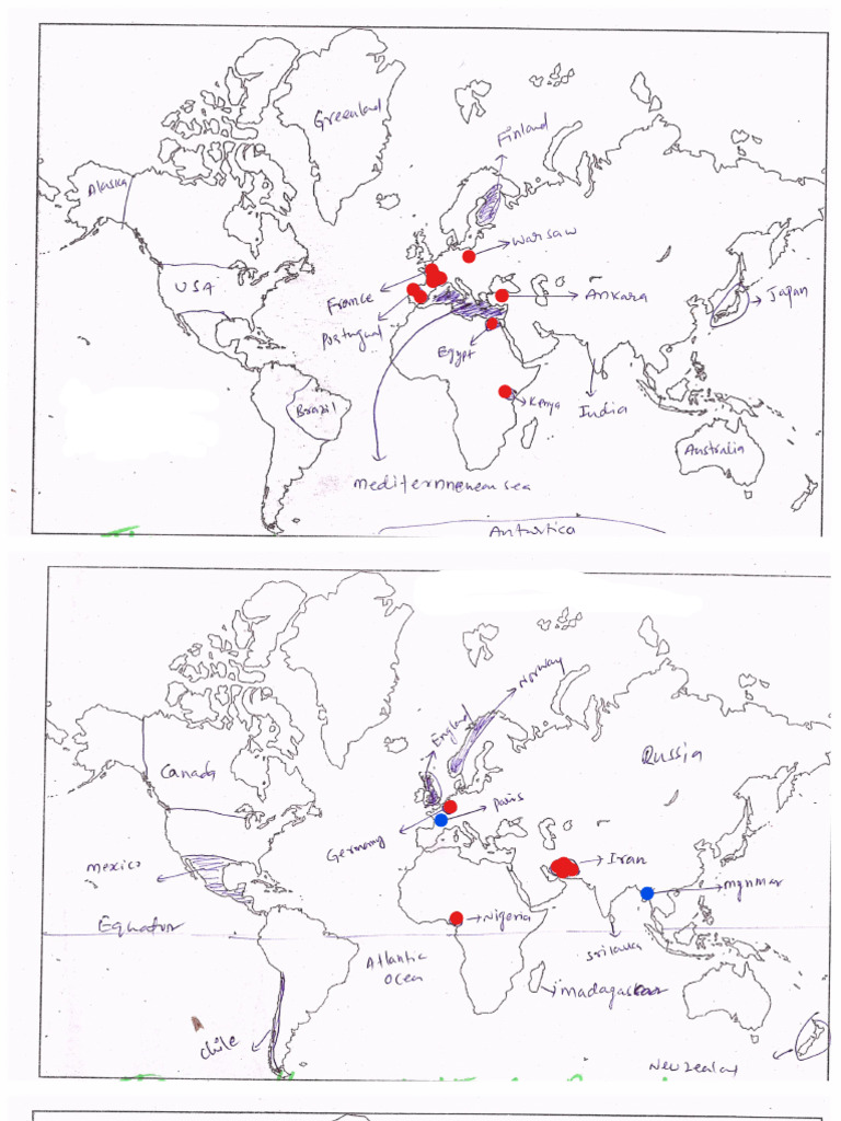 Imporant Wold Map Pointing | PDF