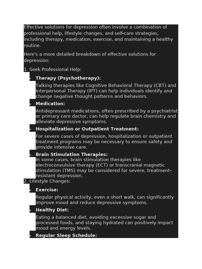 Effective Strategies for Managing Depression | PDF | Major Depressive ...