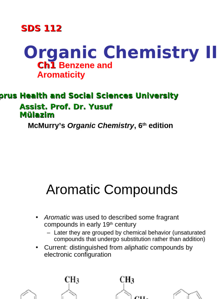 Ch1 sds 112 Benzene and Aromaticity | PDF | Aromaticity | Pyridine