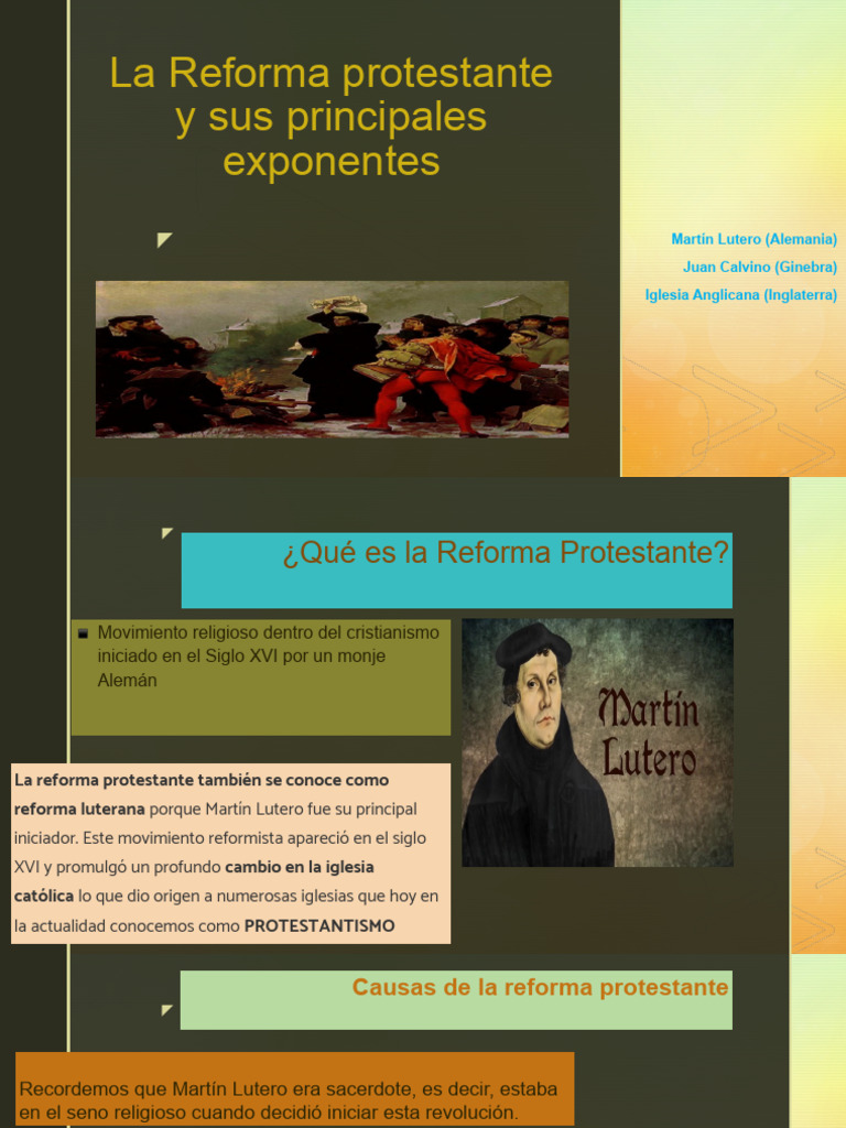 Principales exponentes de la Reforma Protestante | PDF | protestantismo ...