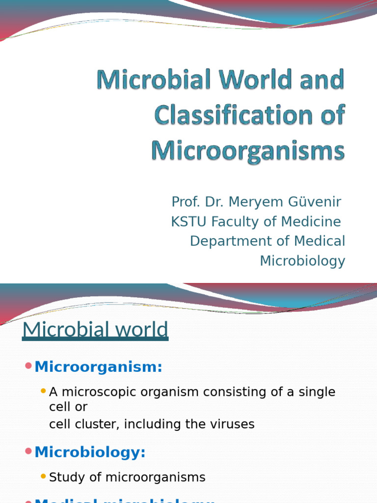 1. Microbial World and Classification of Microorganisms | PDF ...
