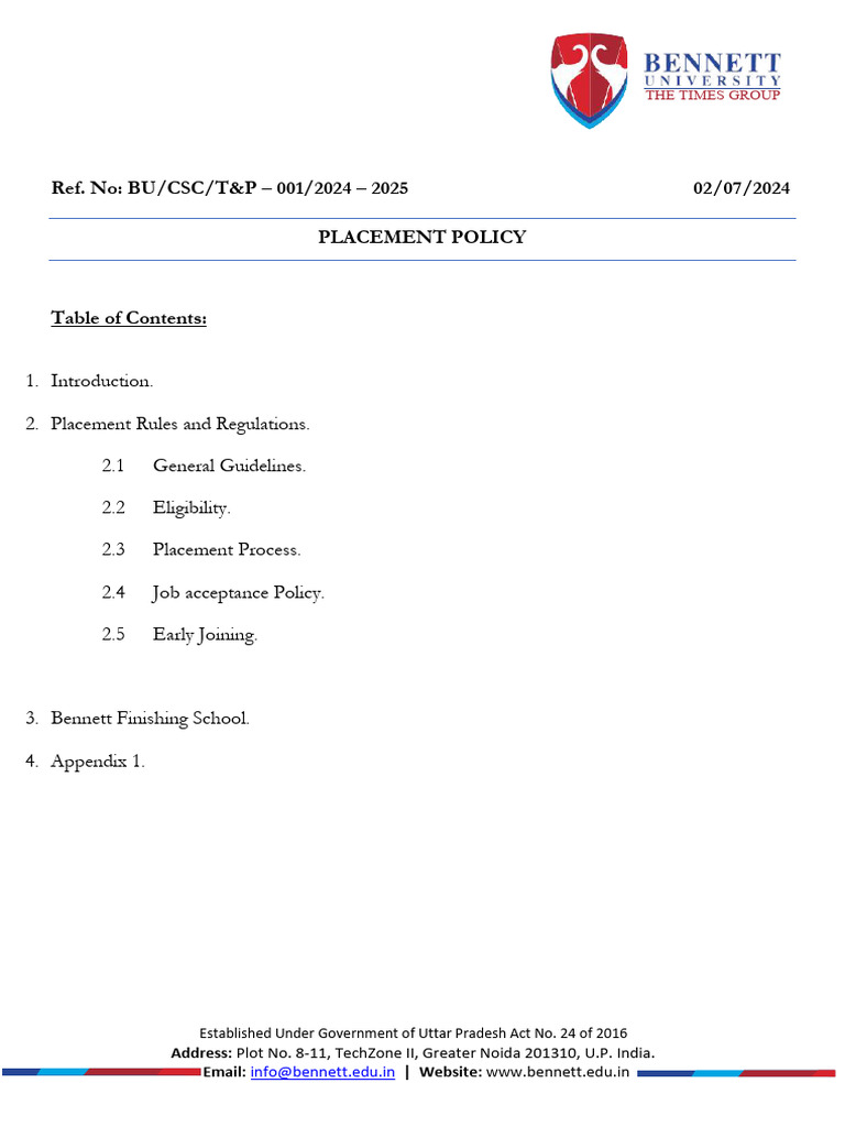 BU Placement Policy AY 24 25 | PDF | Linked In | Salary
