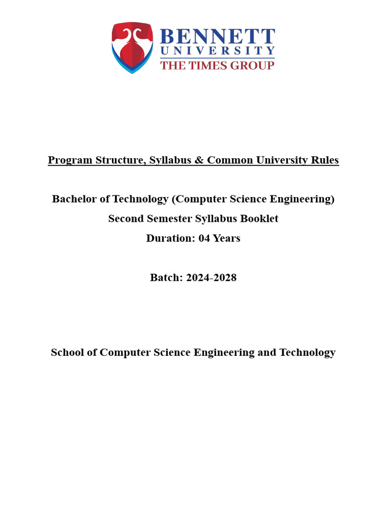 Second Semester Syllabus for CSE 2024 | PDF | Matrix (Mathematics ...