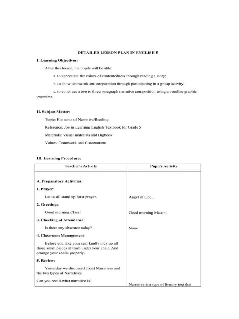 Detailed Lesson Plan in Reading Skills | PDF