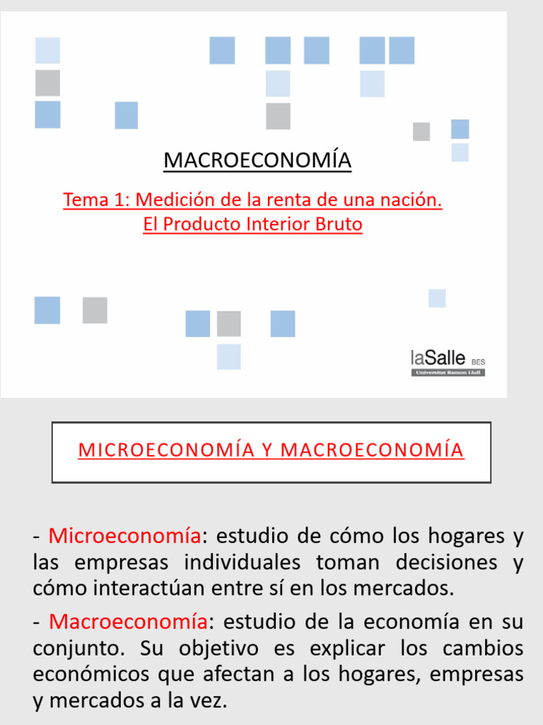 s2425 Macro Tema 1 | PDF | Producto Interno Bruto | Macroeconómica