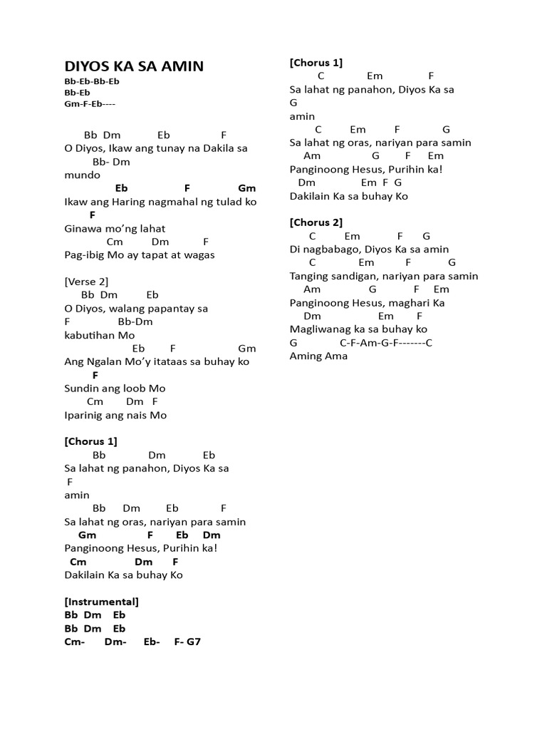 Diyos Ka Sa Amin | PDF