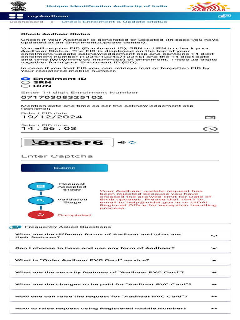 MyAadhaar - Unique Identification Authority of India Government of ...