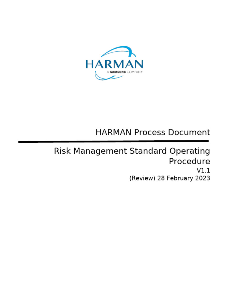 DRAFT - Risk Management Standard Operating Procedure V1.1 | PDF | Risk ...