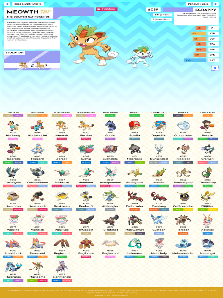 Mazah Region Pokémon Pokedex | PDF | Japanese Games | Nintendo