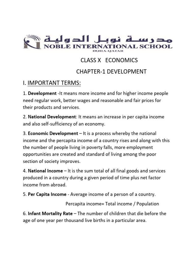 GR 10 ECONOMICS chp-1 NOTES | PDF | Sustainable Development ...