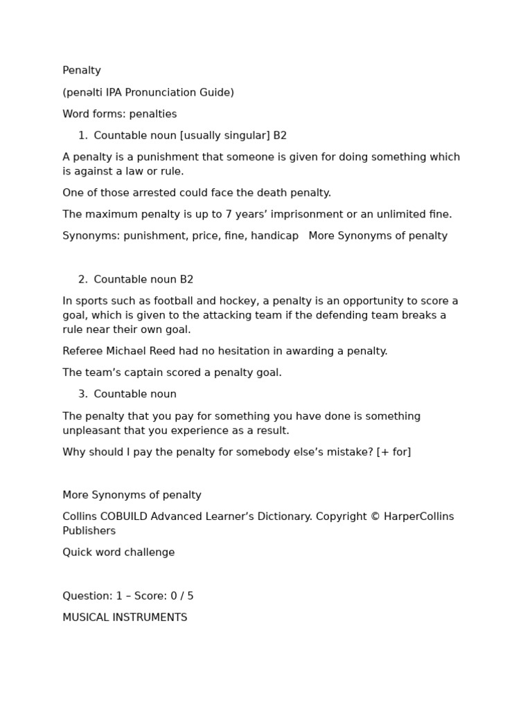 Penalty Meaning | PDF