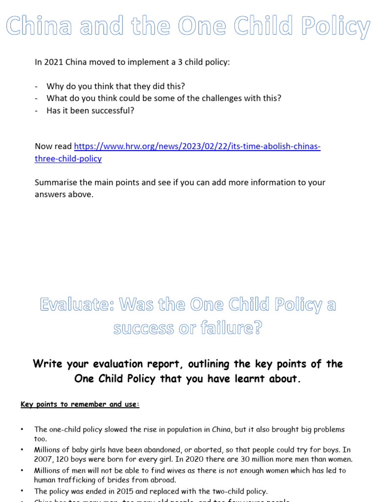 China and The One Child Policy | PDF