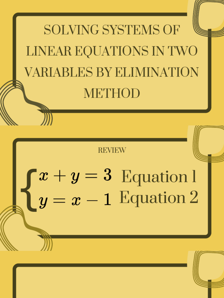 1. Elimination Method | PDF