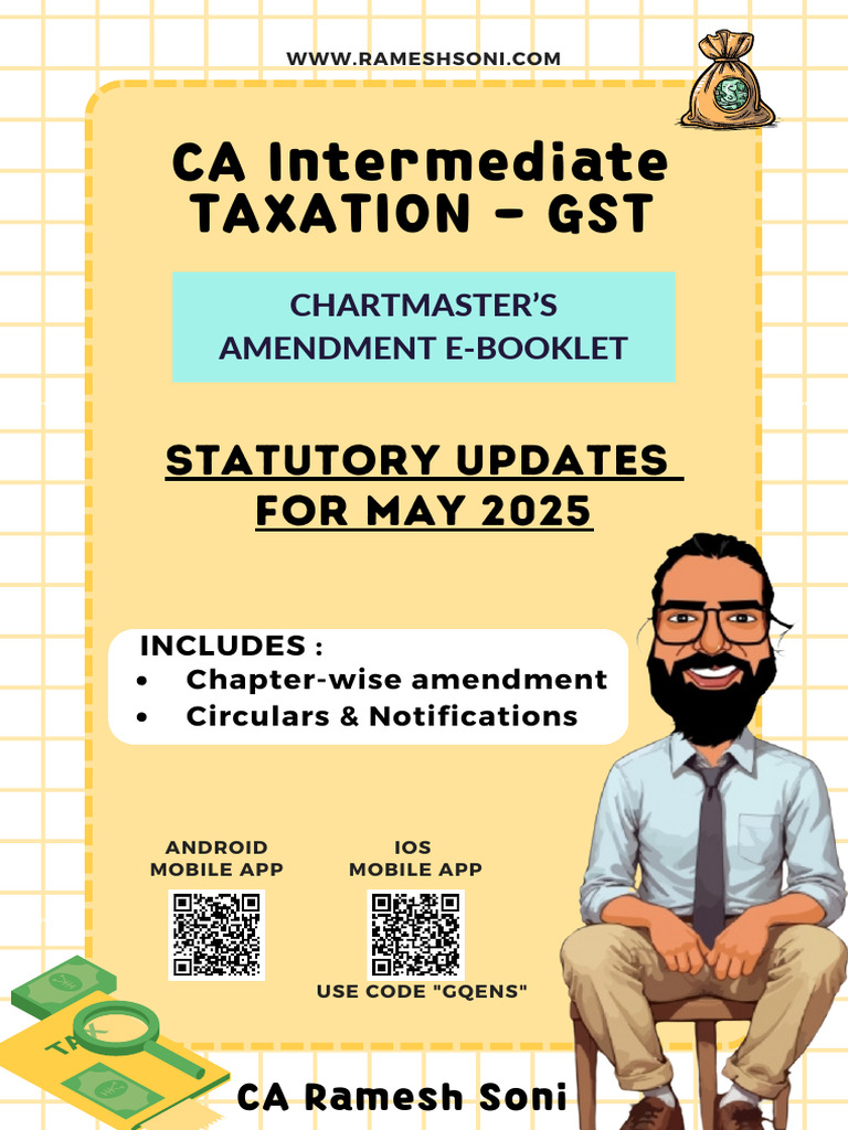 CA Inter GST Amendments - May 25 - CA Ramesh Soni | PDF | Reinsurance | Taxes