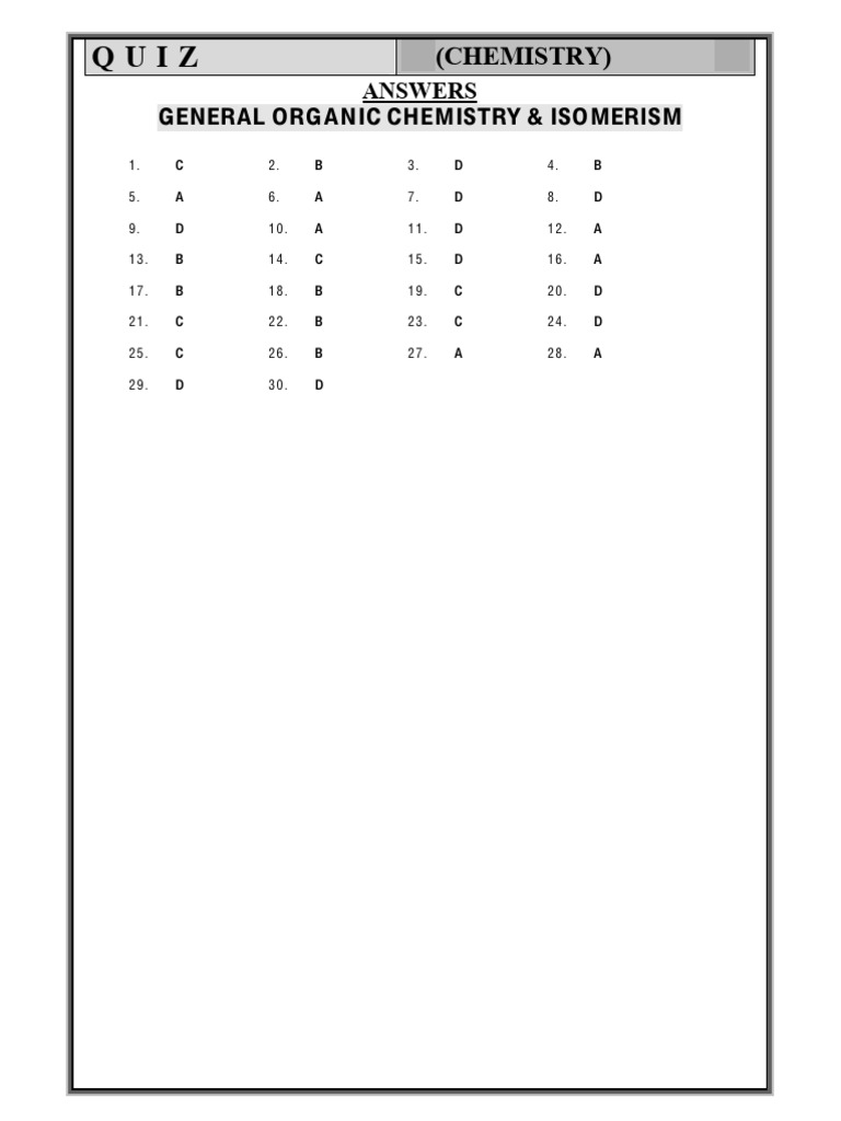 Quiz-General Organic Chemistry & Isomerism-Snd - SND | PDF