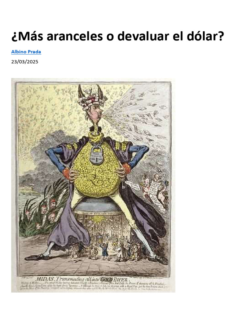 Más Aranceles o Devaluar El Dólar | PDF | Dólar de los Estados Unidos | Tipo de cambio