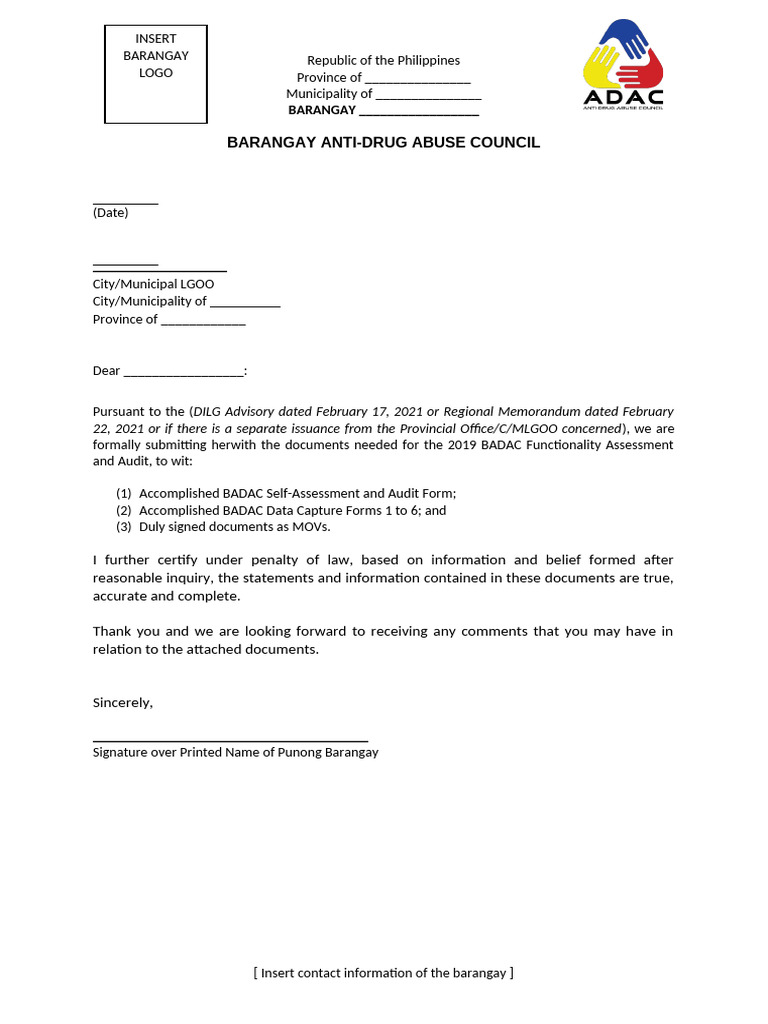 1 Badac Template Cover Letter Sample | PDF